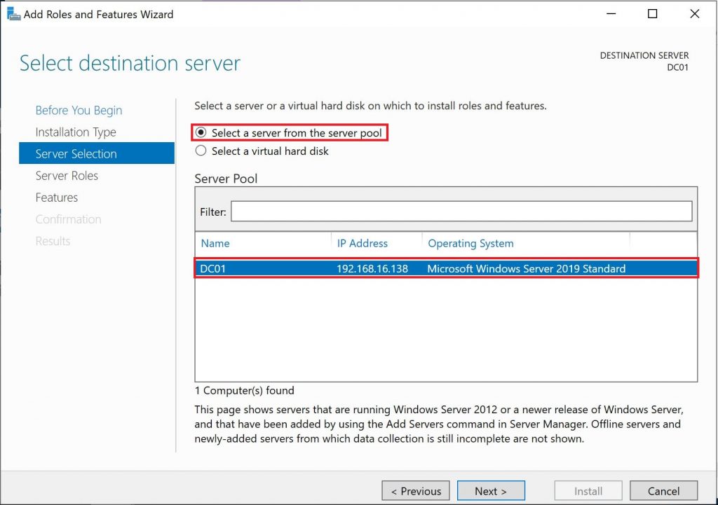 Active Directory Installation in Windows Server 2019
